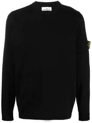 Stone Island Compass Badge Fine Knit Jumper - Black