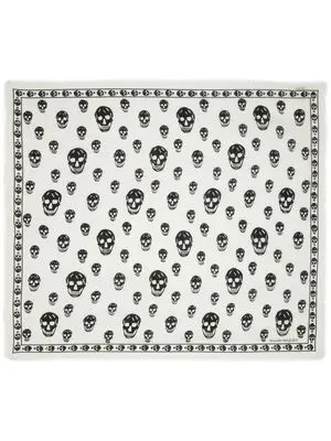 Alexander McQueen Skull-print Wool Scarf - White