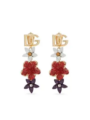 Dolce & Gabbana Logo-detail Drop Earrings - Gold