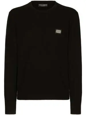 Dolce & Gabbana Logo-tag Wool Jumper - Black