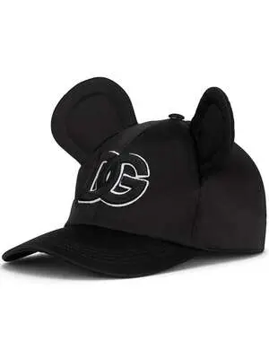 Dolce & Gabbana Velvet Baseball Cap With Animal Ears - Black