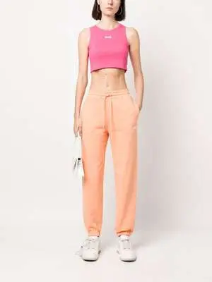 MSGM Logo Cropped Tank Top - Pink