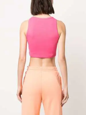MSGM Logo Cropped Tank Top - Pink