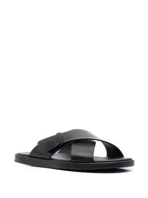 DOUCAL'S Open-toe Leather Sandals - Black