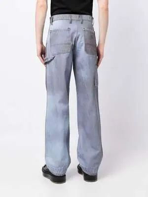 OBJECTS IV LIFE Two-tone Straight Denim Trousers