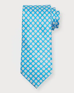 Stefano Ricci Men's Multi-medallion Silk Tie Blue