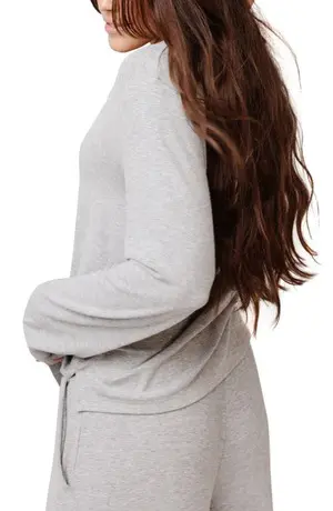 Cozy Earth Rib Long Sleeve Knit Pajama Top
