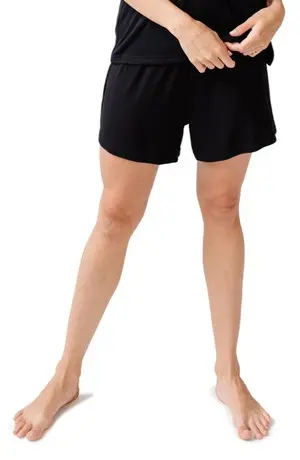 Cozy Earth Rib Sleep Shorts Black