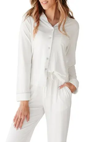 Cozy Earth Long Sleeve Knit Pajamas - Ivory