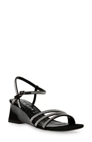 Anne Klein Genie Crystal Strappy Sandal Black