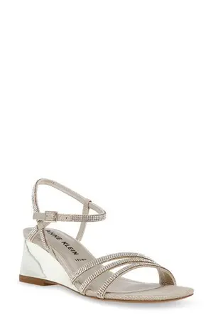 Anne Klein Genie Crystal Strappy Sandal Platinum