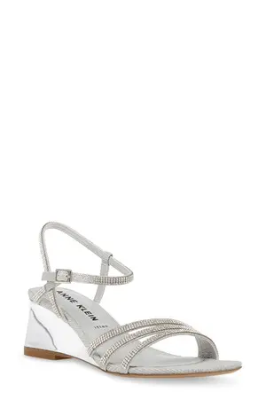 Anne Klein Genie Crystal Strappy Sandal - Silver