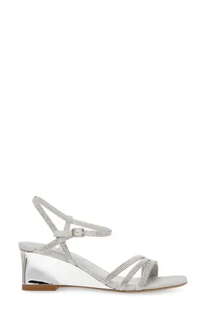 Anne Klein Genie Crystal Strappy Sandal - Silver