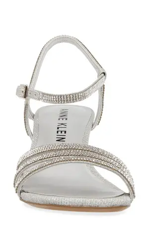 Anne Klein Genie Crystal Strappy Sandal - Silver
