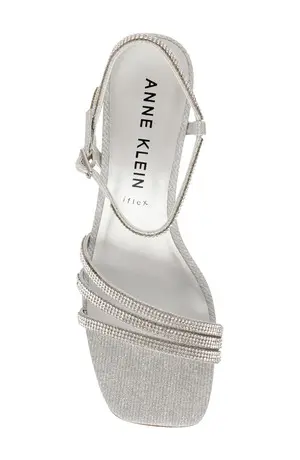 Anne Klein Genie Crystal Strappy Sandal - Silver