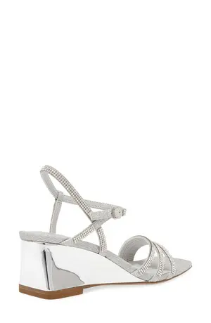 Anne Klein Genie Crystal Strappy Sandal - Silver