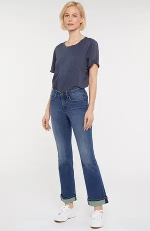 NYDJ Barbara Cuffed Ankle Bootcut Jeans