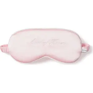 PETITE PLUME Embroidered Silk Sleep Mask - Pink