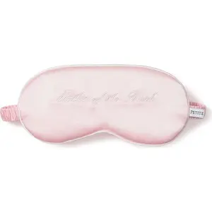 PETITE PLUME Mother Of The Bride Embroidered Silk Sleep Mask - Pink