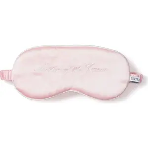 PETITE PLUME Mother Of The Groom Embroidered Silk Sleep Mask - Pink