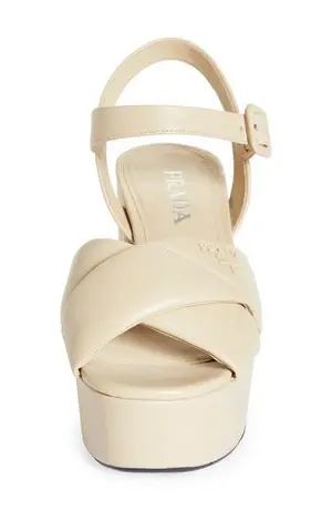 Prada Plateau Ankle Strap Platform Sandal