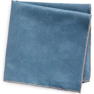 CLIFTON WILSON Solid Cotton Pocket Square Steel Blue