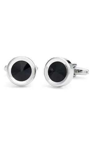 CLIFTON WILSON Round Cuff Links - Black