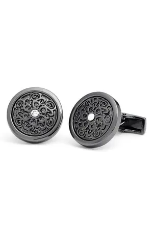 CLIFTON WILSON Round Cuff Links - Black