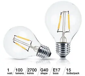 BRIGHTECH Ambience Pro 15 Pack 1w G40 Led Globe Light Bulbs