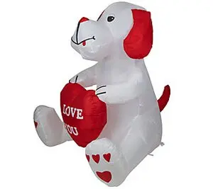 NORTHLIGHT 4' Inflatable Lighted Valentine's Da Doggie Decor