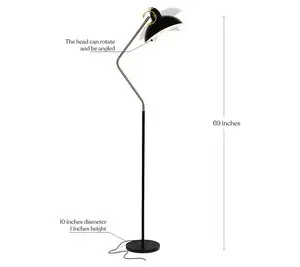 BRIGHTECH Swoop 69'h Classic Black Led Arc Floo R Lamp