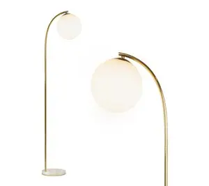 BRIGHTECH Luna Drop 75 In. Led Marble Base Arc Lamp - One-color