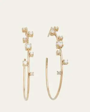 Lana Jewelry 14k Yellow Diamond Hoop Earrings - Gold