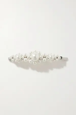 Simone Rocha - Faux Pearl-embellished Silver-tone Hair Clip
