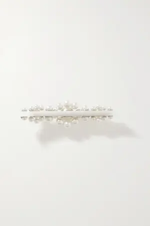 Simone Rocha - Faux Pearl-embellished Silver-tone Hair Clip