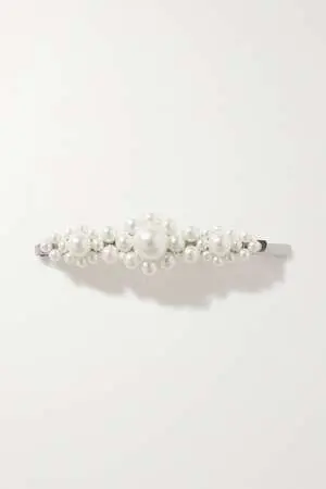 Simone Rocha - Faux Pearl-embellished Silver-tone Hair Clip