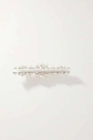 Simone Rocha - Faux Pearl-embellished Silver-tone Hair Clip
