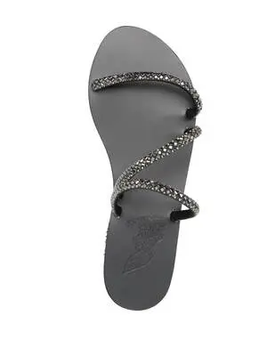 ANCIENT GREEK SANDALS Polytimi Crystal-embellished Sandals - Black