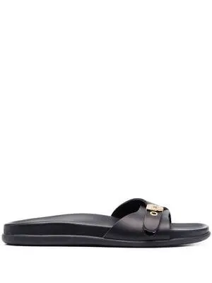 ANCIENT GREEK SANDALS Odi Slides - Black