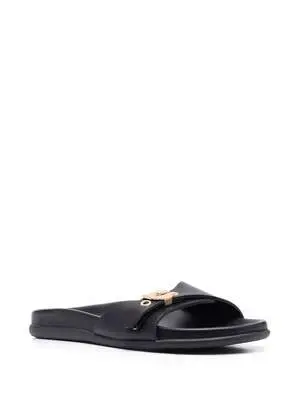 ANCIENT GREEK SANDALS Odi Slides - Black