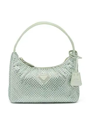 Prada Re-edition 2000 Crystal-embellished Shoulder Bag