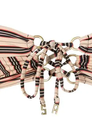 AMIR SLAMA Stripe-print Bandeau Bikini