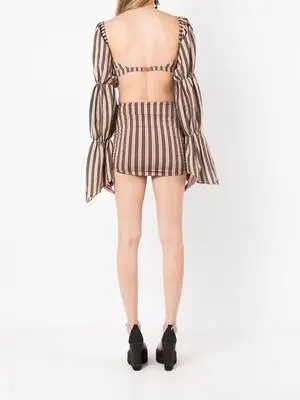 AMIR SLAMA Stripe-print Cropped Blouse