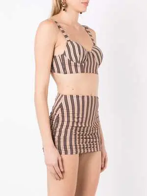 AMIR SLAMA Stripe-print Bustier Top