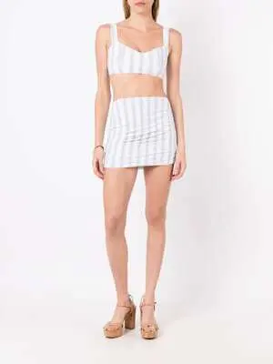 AMIR SLAMA Stripe-print Mini Skirt