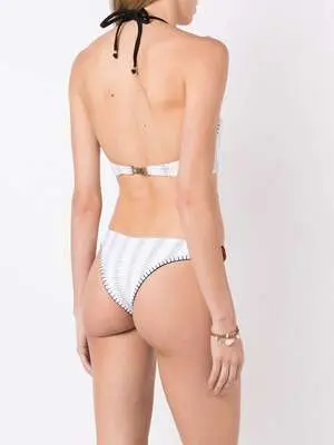 AMIR SLAMA Striped Crochet-trim Bikini Set