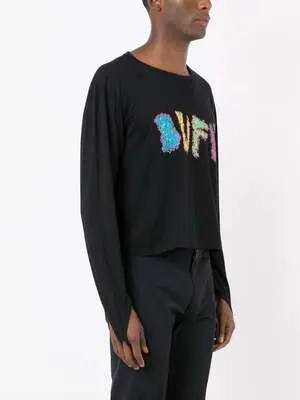 AMIR SLAMA Slogan-print Long Sleeve T-shirt