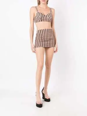 AMIR SLAMA Stripe-print Mini Skirt - Multicolour