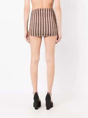 AMIR SLAMA Stripe-print Mini Skirt - Multicolour