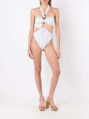 AMIR SLAMA Asymmetric Halter-neck Swimsuit